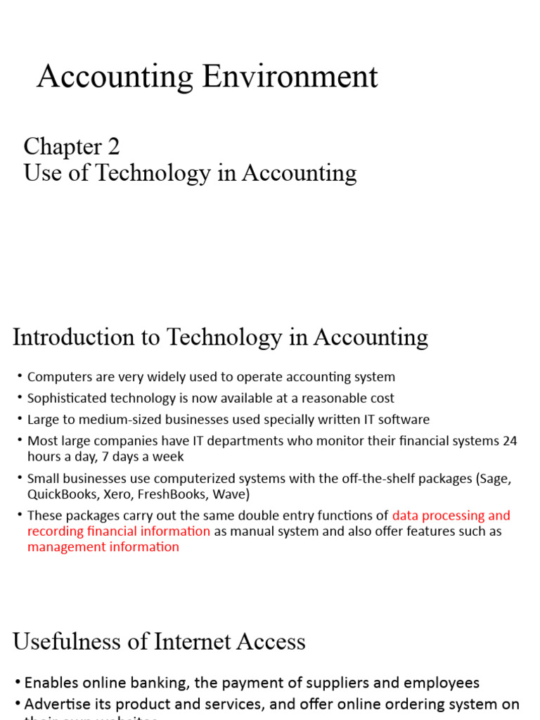 Chapter 2 Use of Technology in Accounting | Download Free PDF | Accounts Payable | Spreadsheet