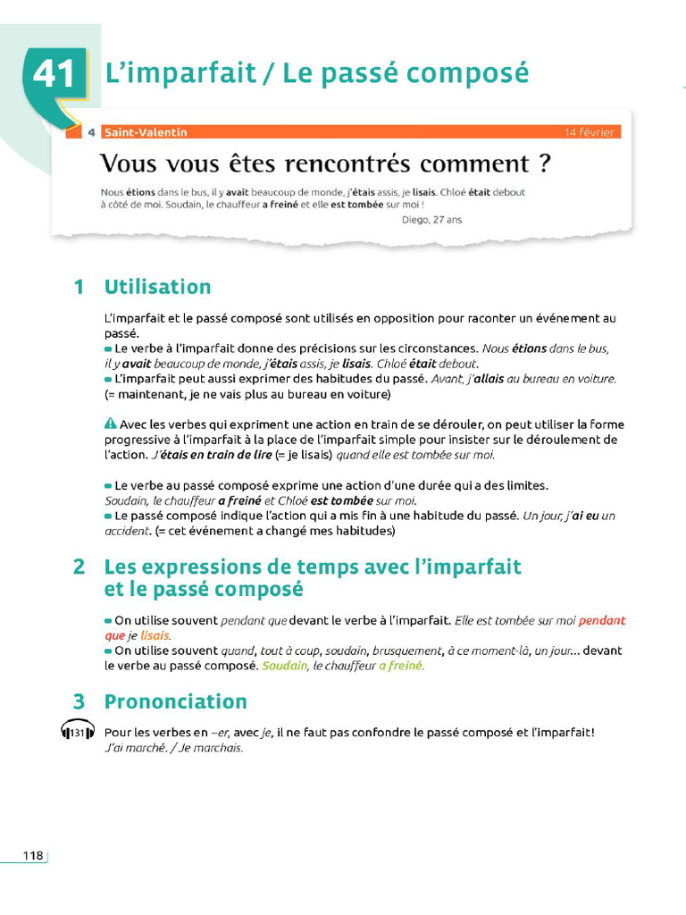 Passé Composé Et l'Imparfait | PDF