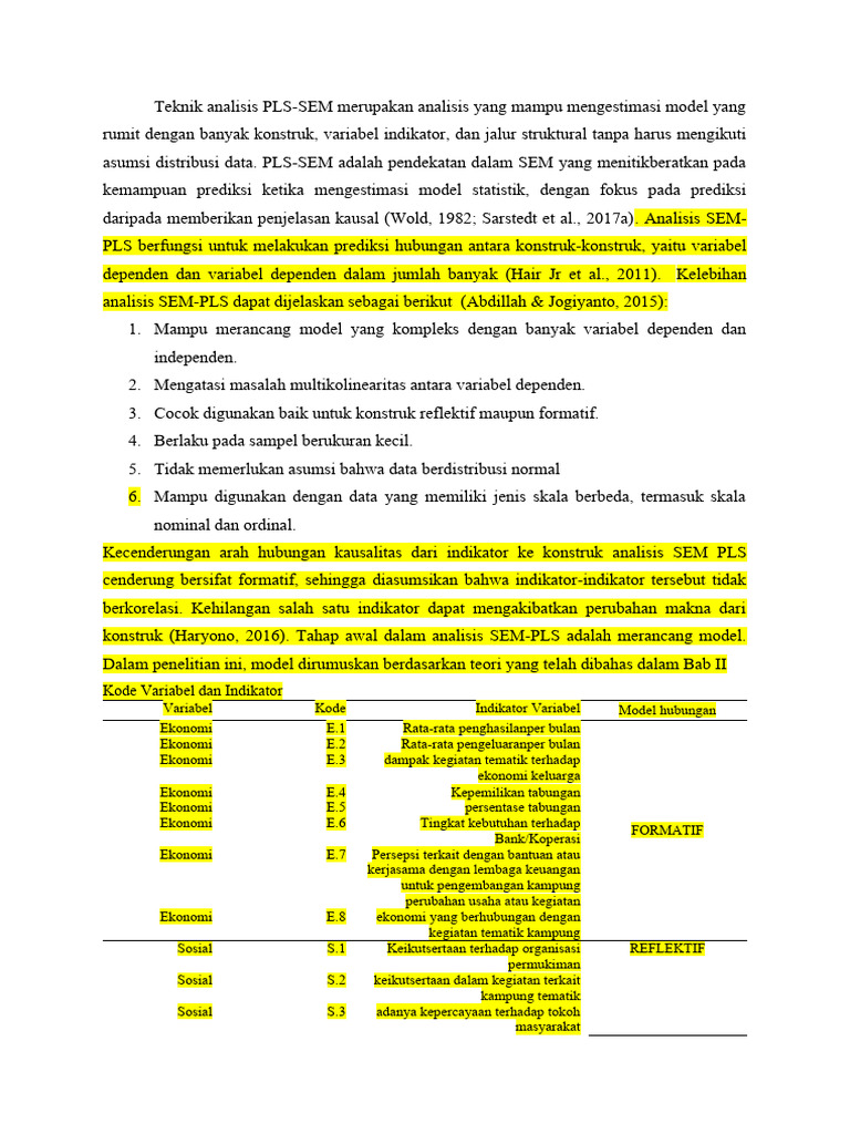 Teknik Analisis PLS | PDF