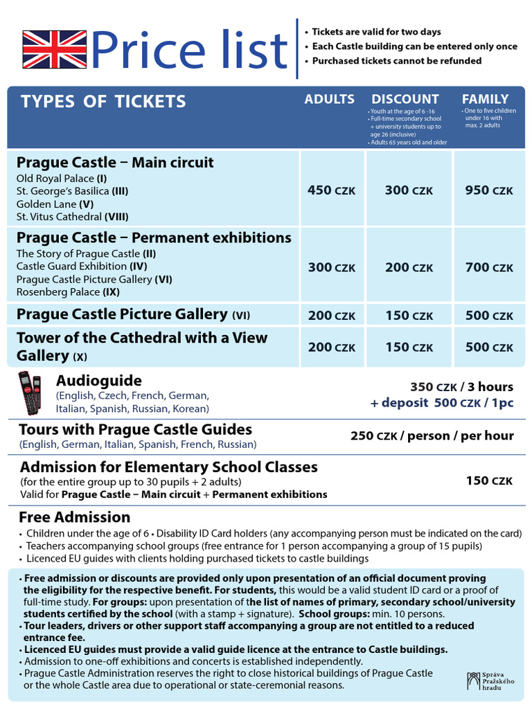 Price List English SPH Valid From 1. 3. 2024 | PDF | Prague | Identity ...