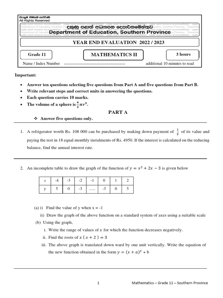Matha - Grade 11 Part II 2022 Final (English Medium) | PDF | Circle ...