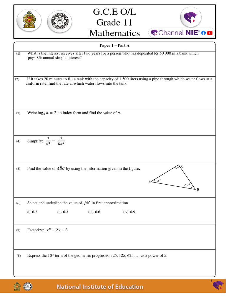 Nie Ol Model Maths em 2021 (2022) | PDF | Speed | Euclidean Geometry
