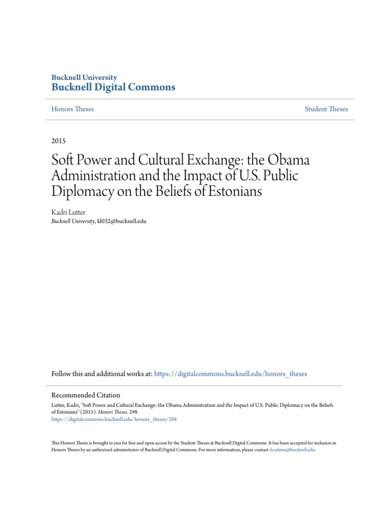Soft Power and Cultural Exchange - The Obama Administration and TH | PDF | Soft Power | Power ...