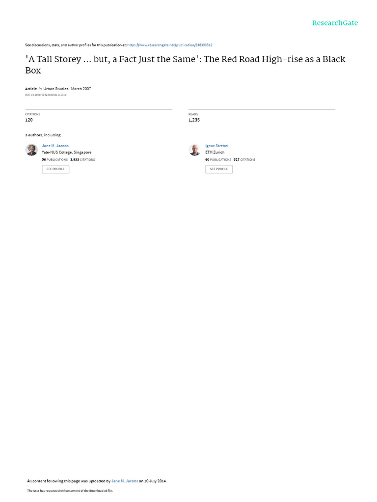 A Tall Storey But A Fact Just The Same The Red R | PDF | Concrete