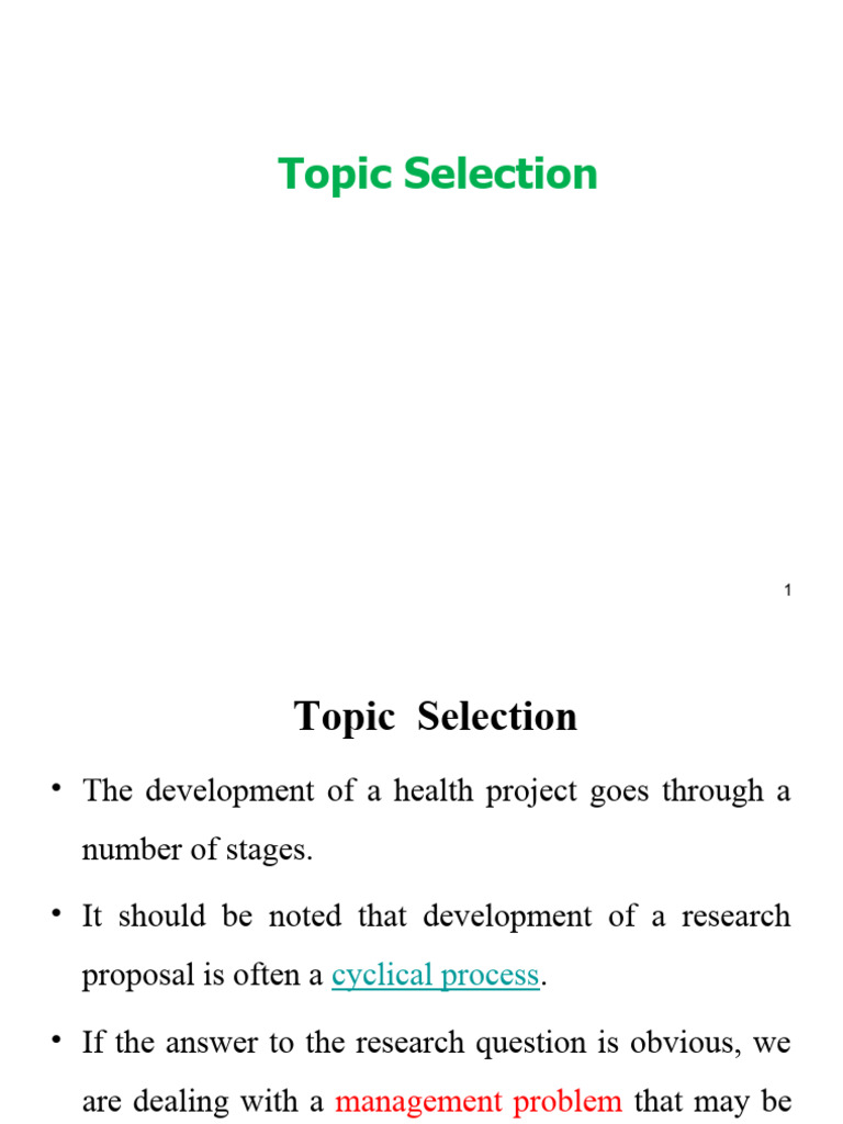 2. Topic Selection(1) | PDF | Information | Cognition