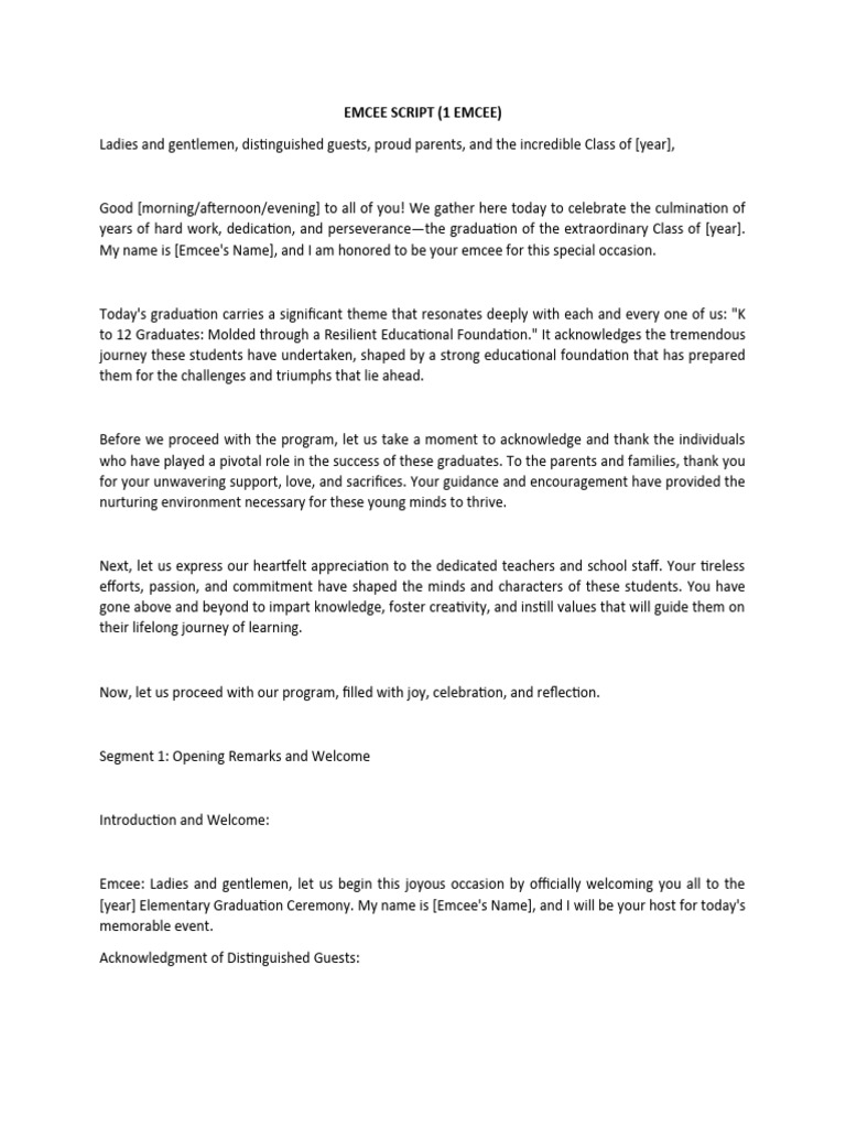 1 EMCEE SCRIPT | PDF | Public Speaking