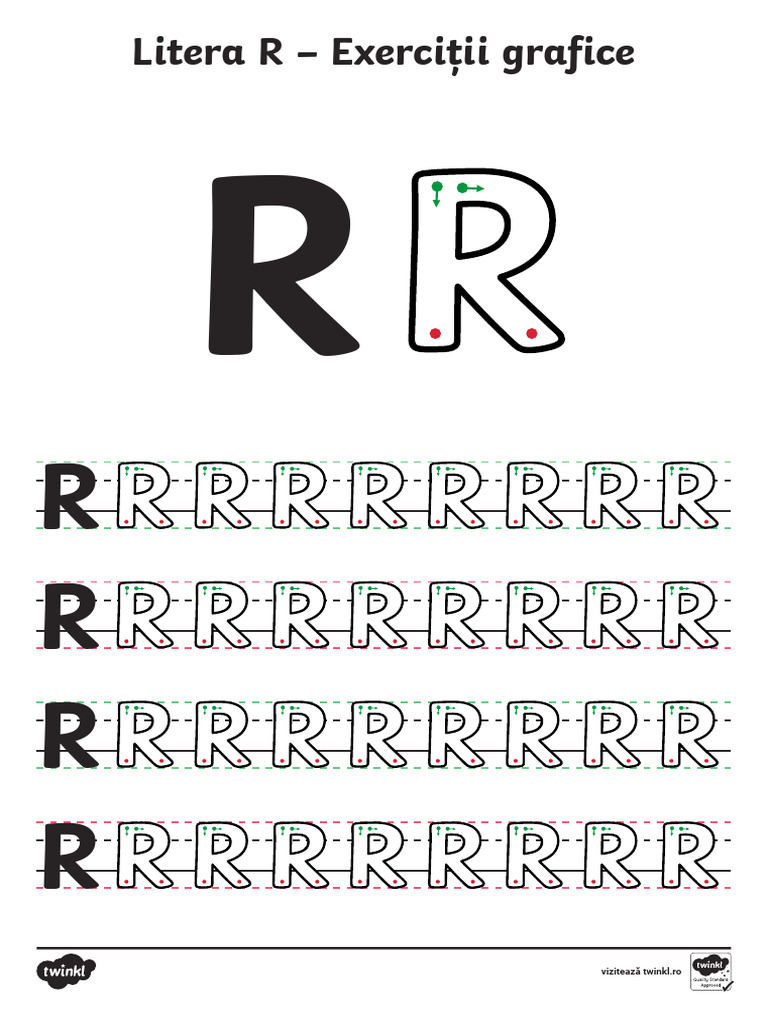 Litera R - Exercitii Grafice | PDF