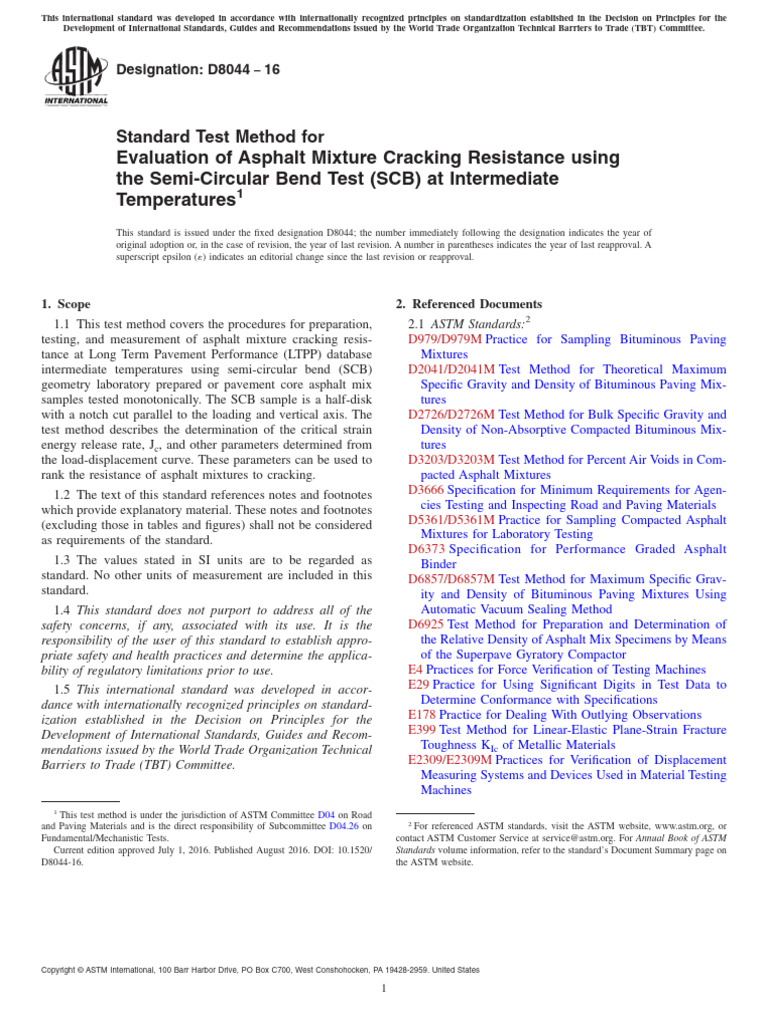 Standard Test Method For Evaluation of Asphalt Mixture Cracking ...