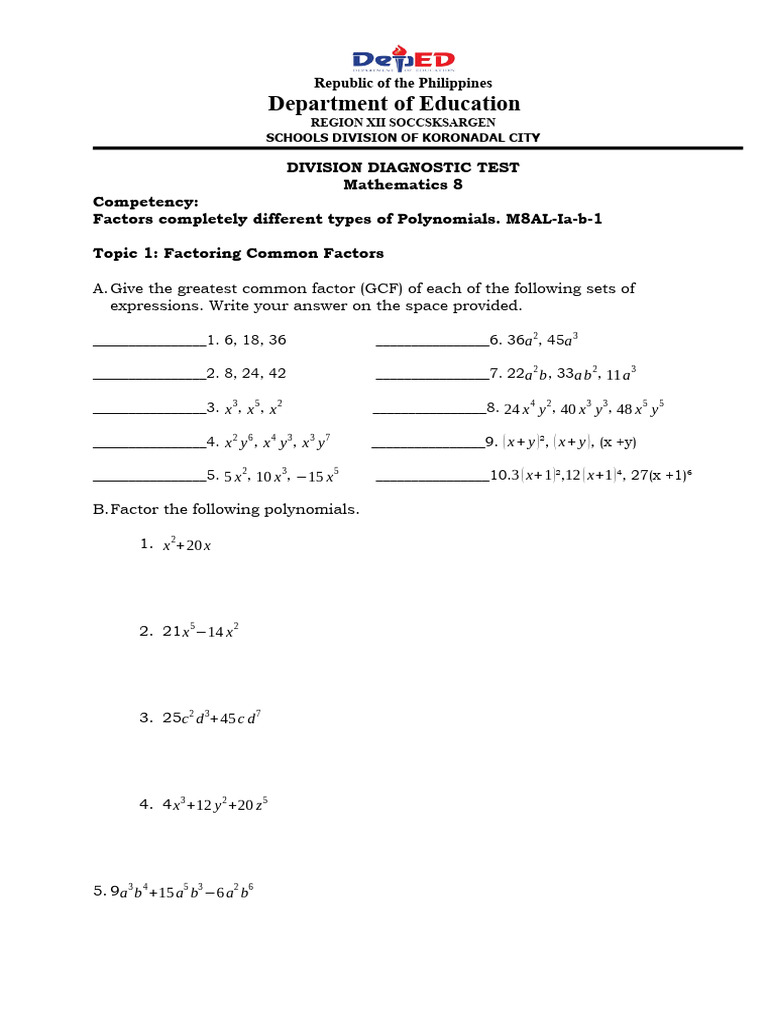 1 - Factoring Polynomials | PDF | Factorization | Numerical Analysis