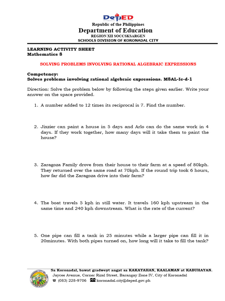 5_SOLVES PROBLEM INVOLVING RAE | PDF