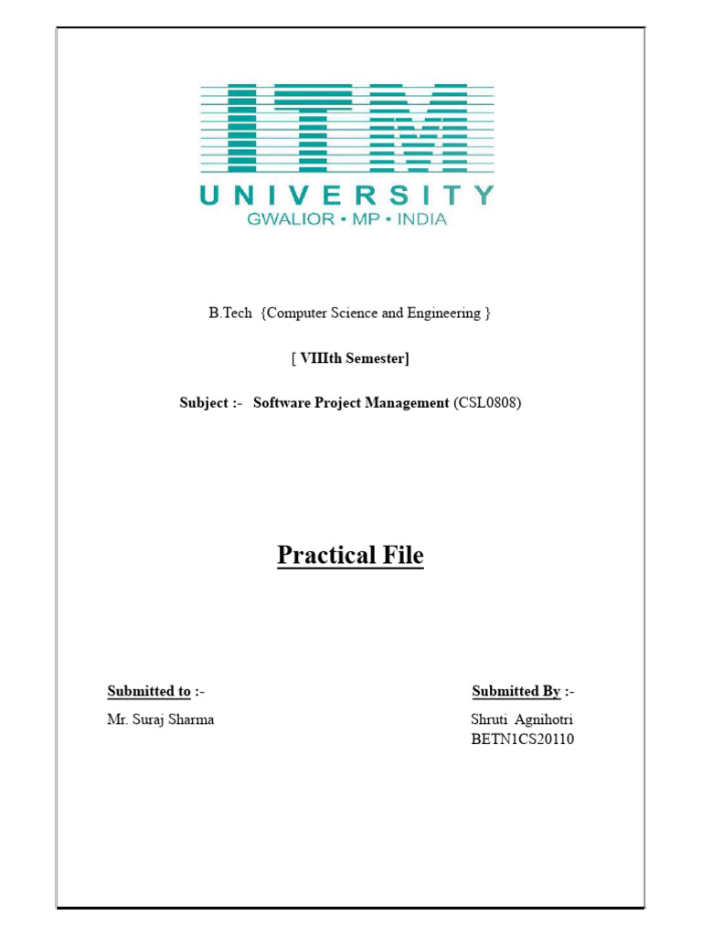 Shruti SPM | PDF | Microsoft Excel | Project Management