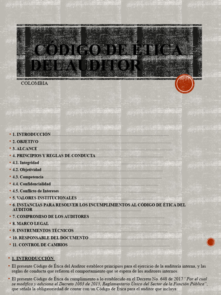 Codigo de Etica Del Auditor | Descargar gratis PDF | Auditoría | Contralor