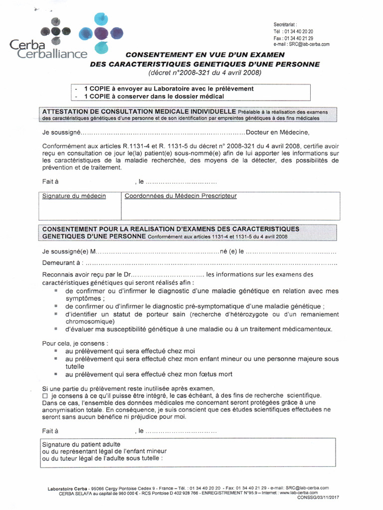 Consentement Génét | PDF