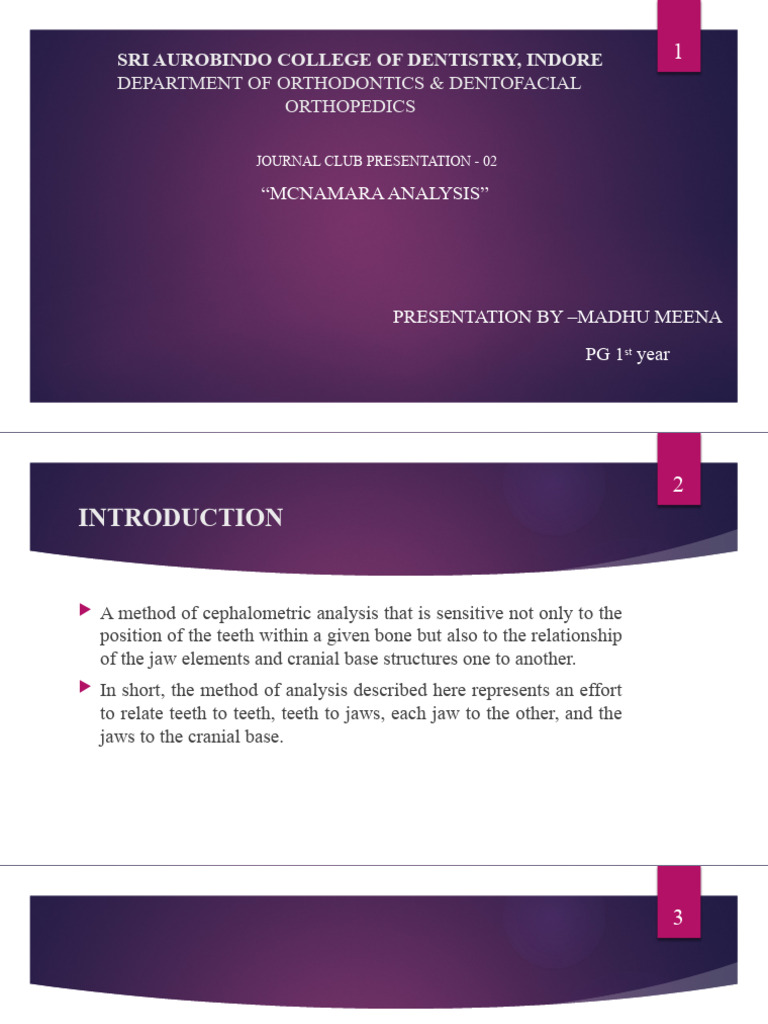 McNamara Analysis | PDF | Dentistry | Dentistry Branches