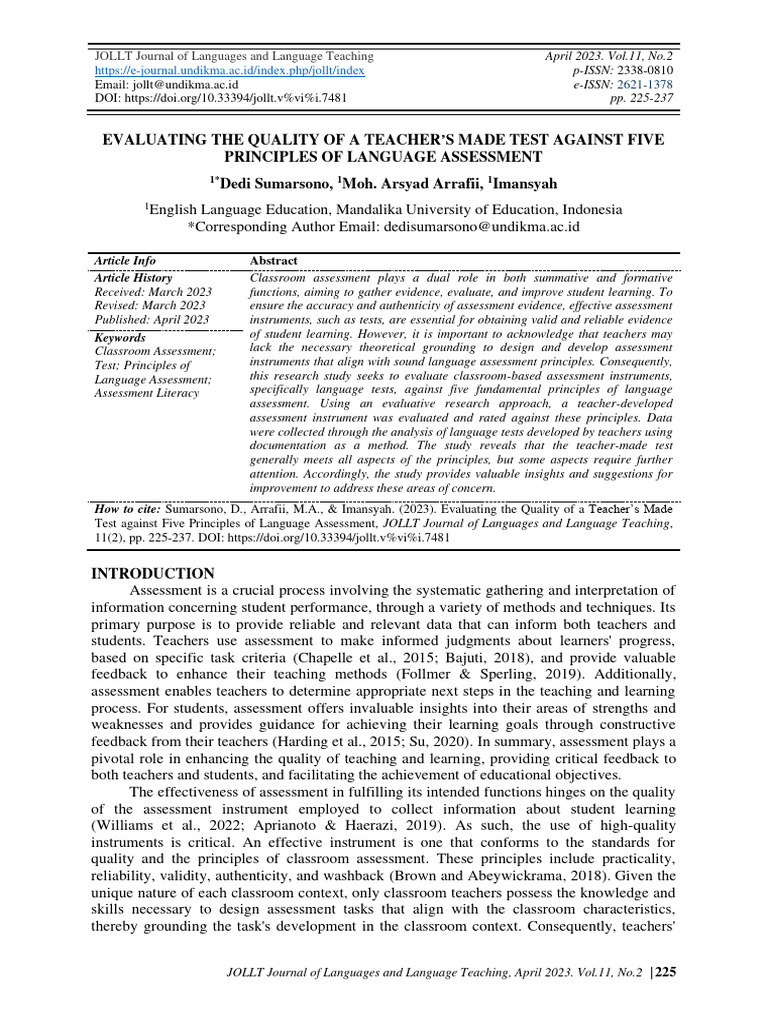 7481 27315 1 PB | Download Free PDF | Educational Assessment | Validity (Statistics)