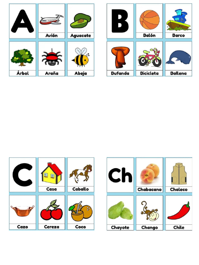 Abecedario Ilustrado 5 Imagnes | PDF