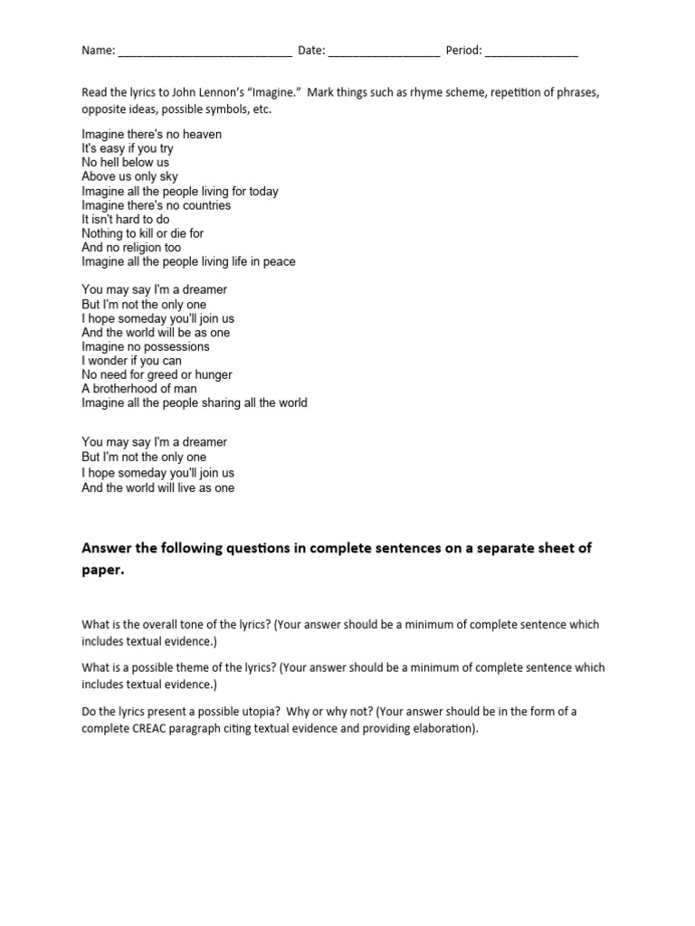 Imagine analysis | PDF