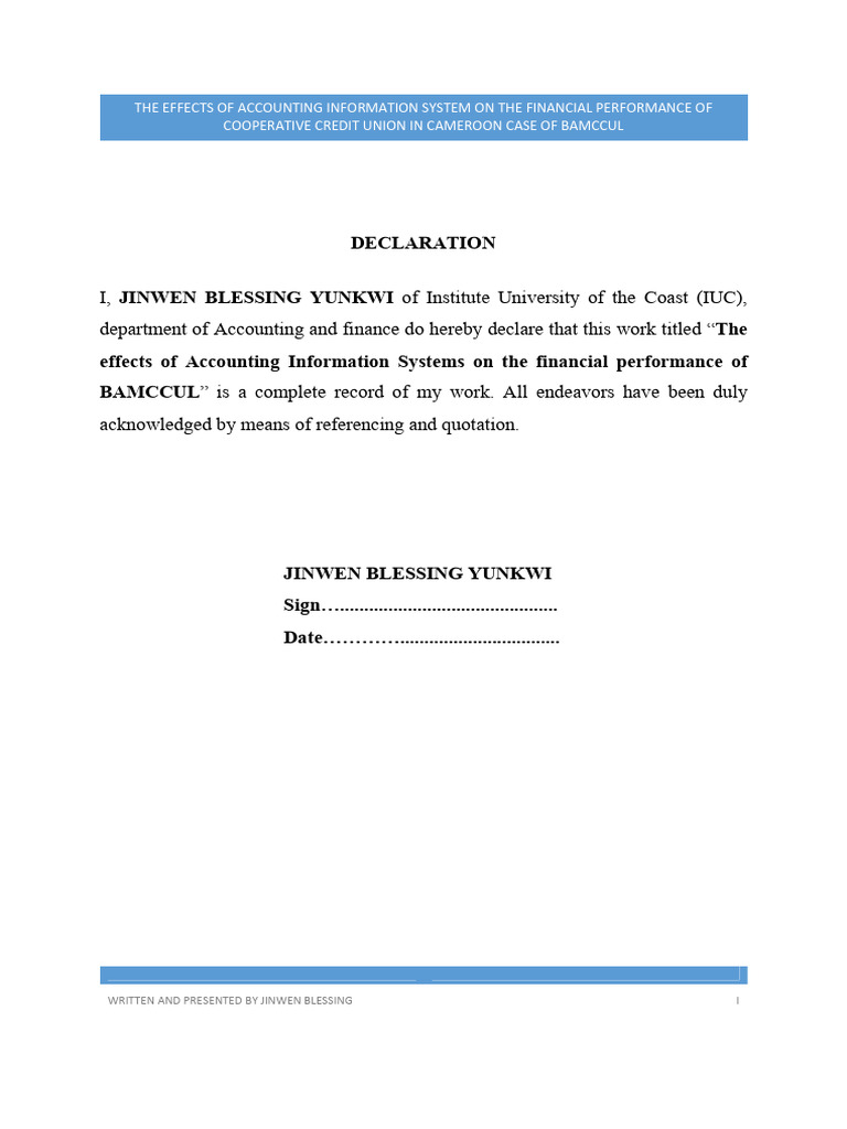 Blessing Project Ok | PDF | Balance Sheet | Sampling (Statistics)