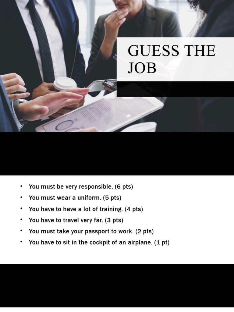 Modal Game - GUESS THE JOB | PDF