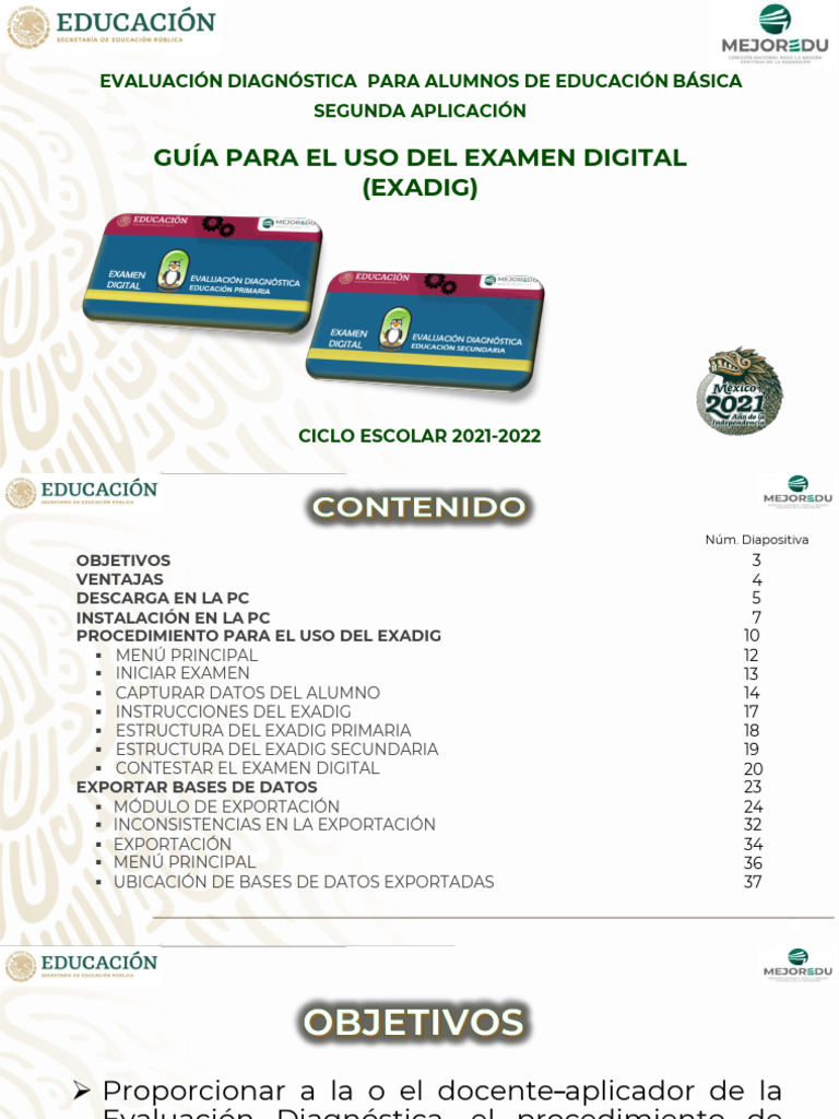 Guía de Uso del Examen Digital EXADIG | PDF | Archivo de computadora ...