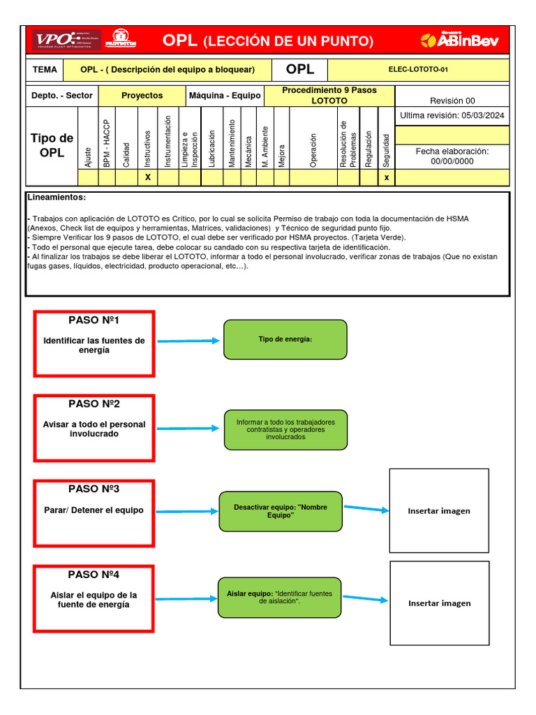 Opl Bloqueo Electricos Proyectos 2024 | PDF