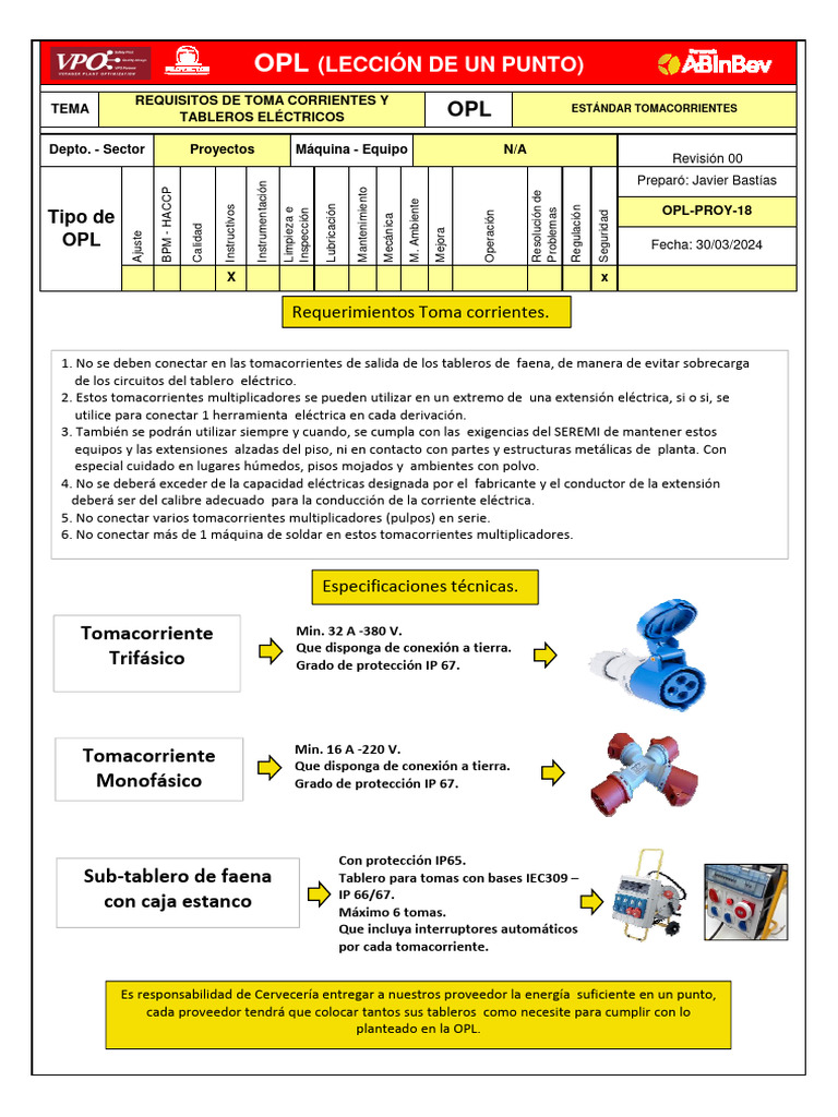Opl-Proy-18 Electricos | PDF | Ingenieria Eléctrica