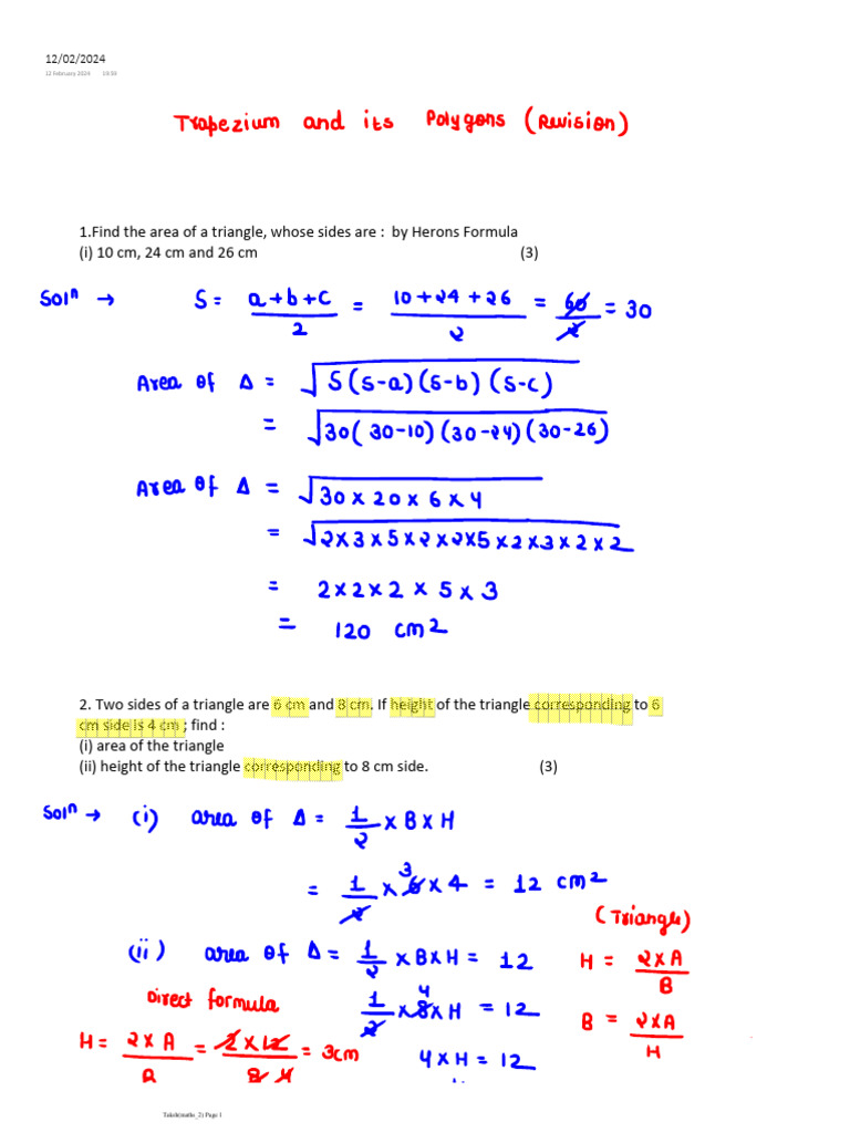 trapezium_homework | PDF | Area | Rectangle