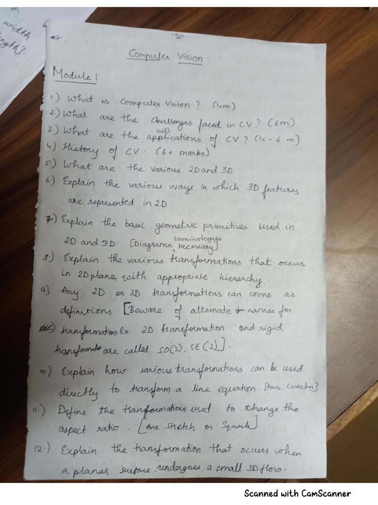 CV - Questions by HOD | PDF