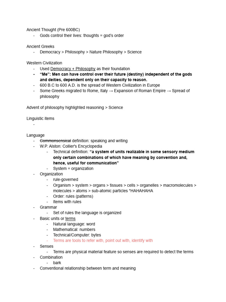 Philo 1 Week 2 | PDF | Word | Reason