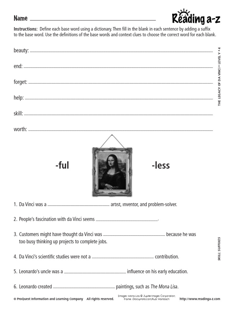 Da Vinci Legacy Worksheet | PDF | Leonardo Da Vinci