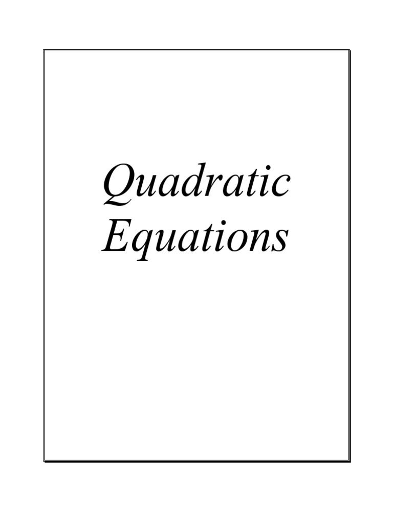 Quadratic Equations (Dan Hamilton) (Z-lib.org) | PDF | Quadratic ...