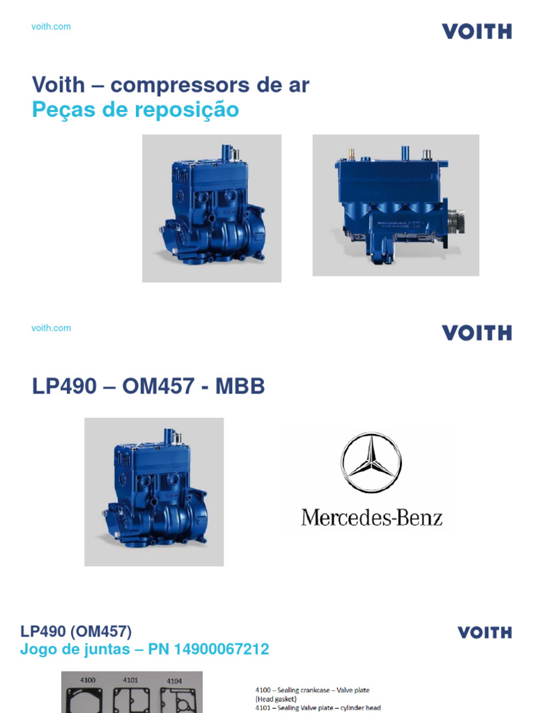Peças para Compressores Voith LP490 | PDF | Válvula | Engenharia