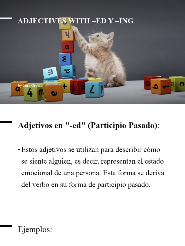 Adjetivos Participios | PDF | Morfología Lingüística | Lingüística