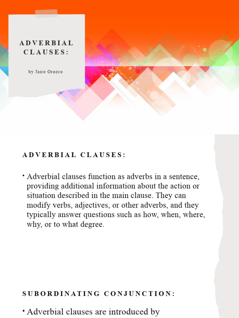 Adverbial Clause | PDF