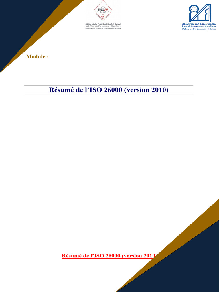 Résumé de l'ISO 26000: Responsabilité sociétale | PDF | Responsabilité ...