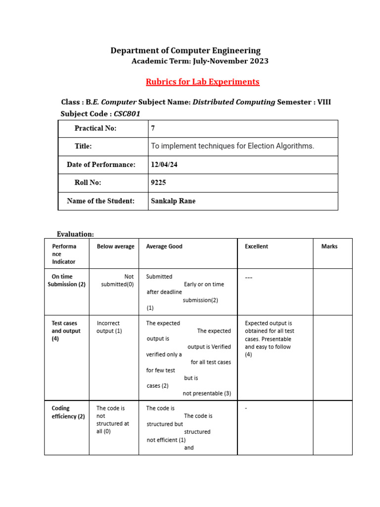 DC 9225 Exp7 | PDF | Replication (Computing) | Distributed Computing