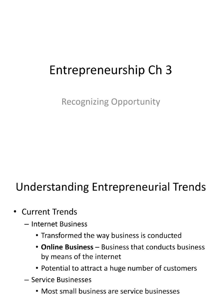 Entrepreneurship Trends Pdf