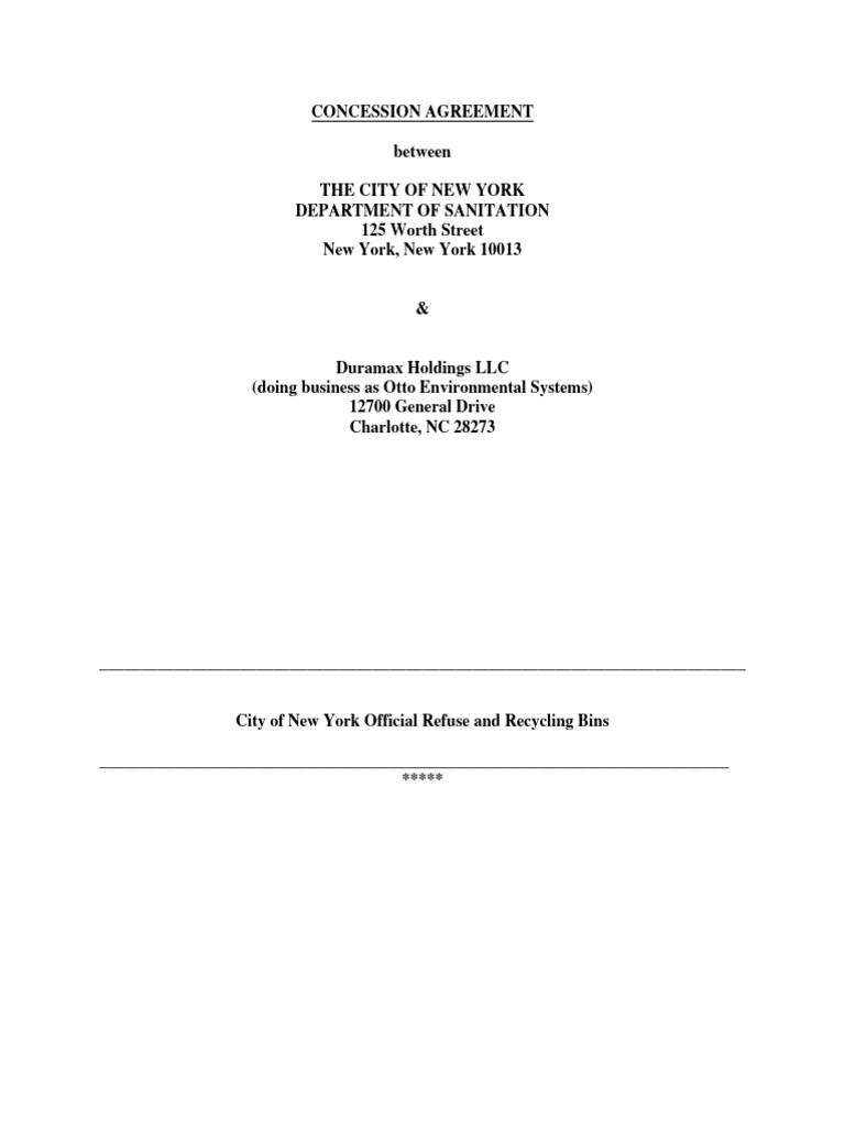 Garbage Bin Concession | PDF | Insurance | Liability Insurance