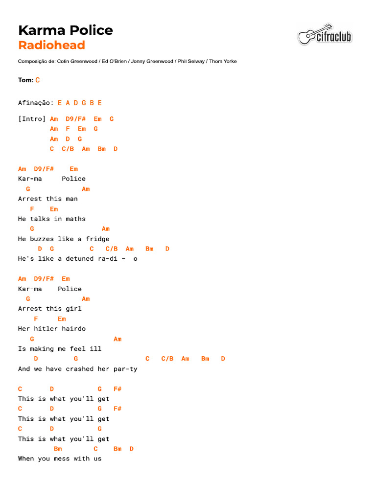 Radio Head Karma Police | PDF