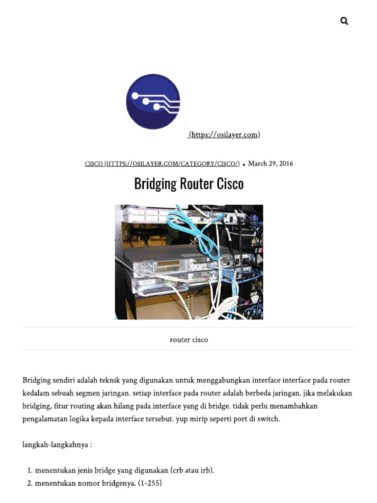 Bridging Router Cisco - OSI Layer | PDF