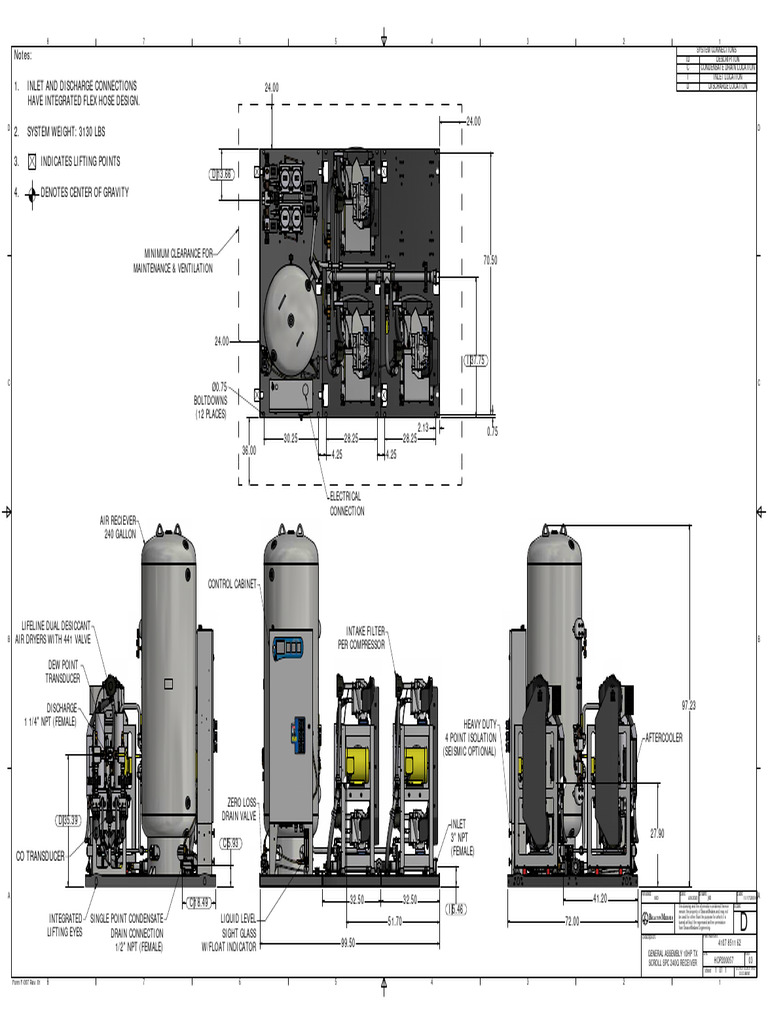 BMED Triplex SPC 10HP 200G Oil-Free Scroll NFPA Dimension Drawing EN ...