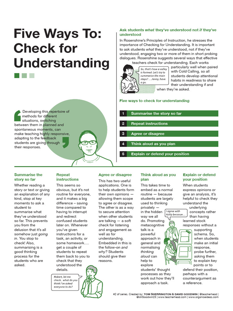 Checking For Understanding | PDF | Behavioural Sciences | Cognition