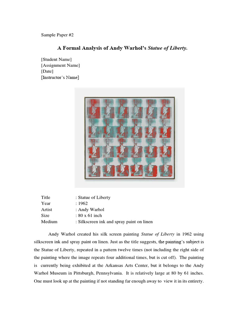 Sample_Formal_Analysis_Paper | PDF | Paintings | Image
