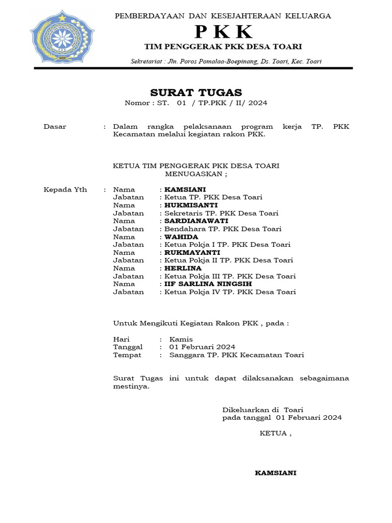 SPPD PKK Toari | PDF