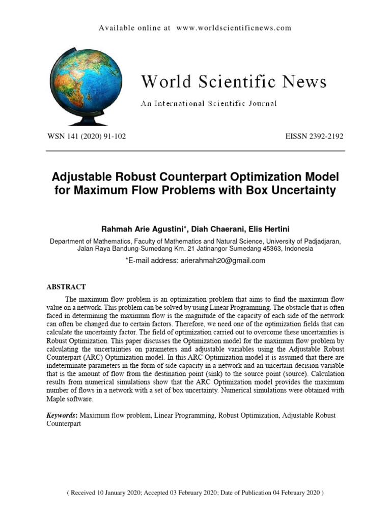 Adjustable Robust Counterpart Optim | PDF | Mathematical Optimization ... Adjustable Robust Counterpart Optim | PDF | Mathematical Optimization ...
