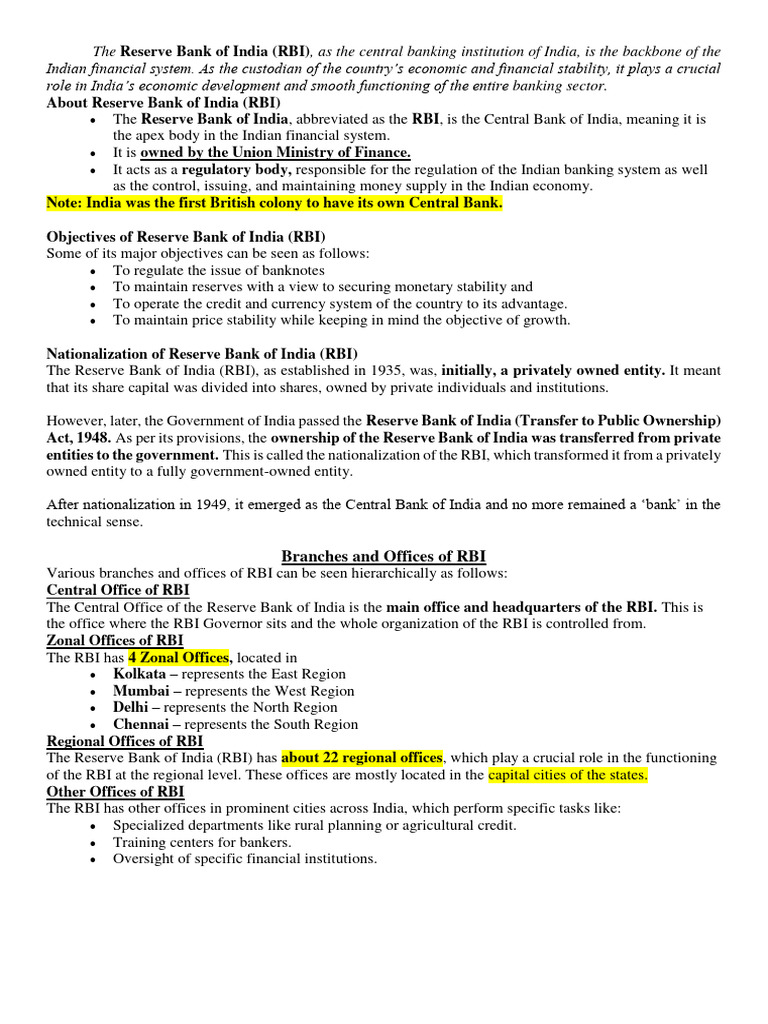 RBI System | Download Free PDF | Reserve Bank Of India | Banks