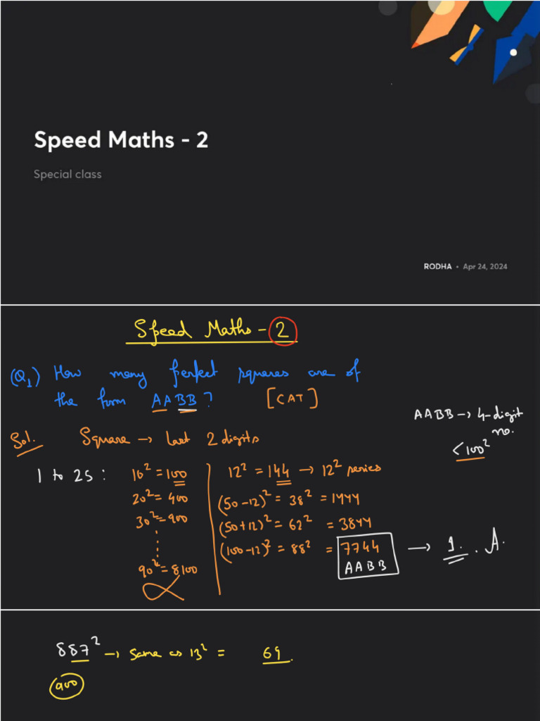 Speed Maths 2 With Anno | PDF