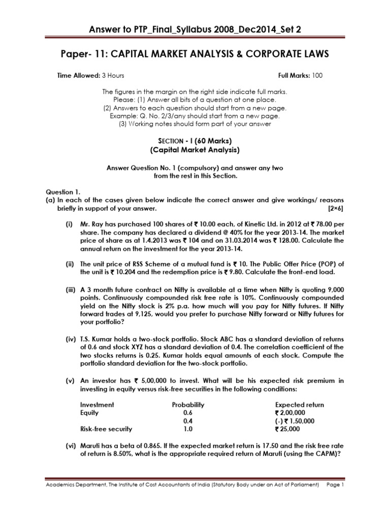 Paper11-Solution | PDF | Investment Fund | Closed End Fund
