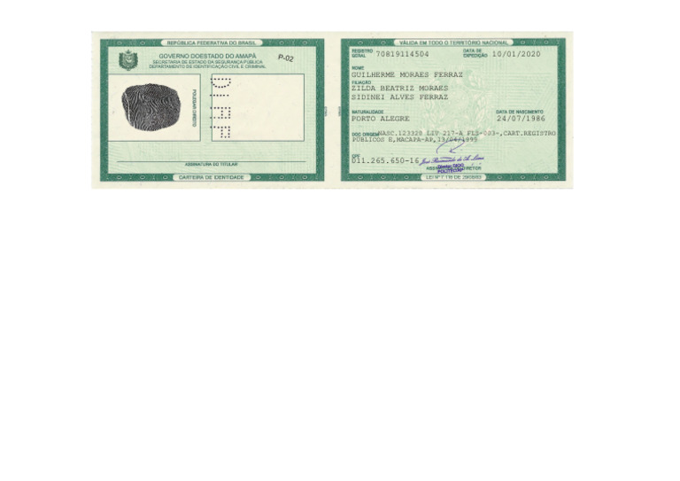 RG Digitalizado do Amapá | PDF