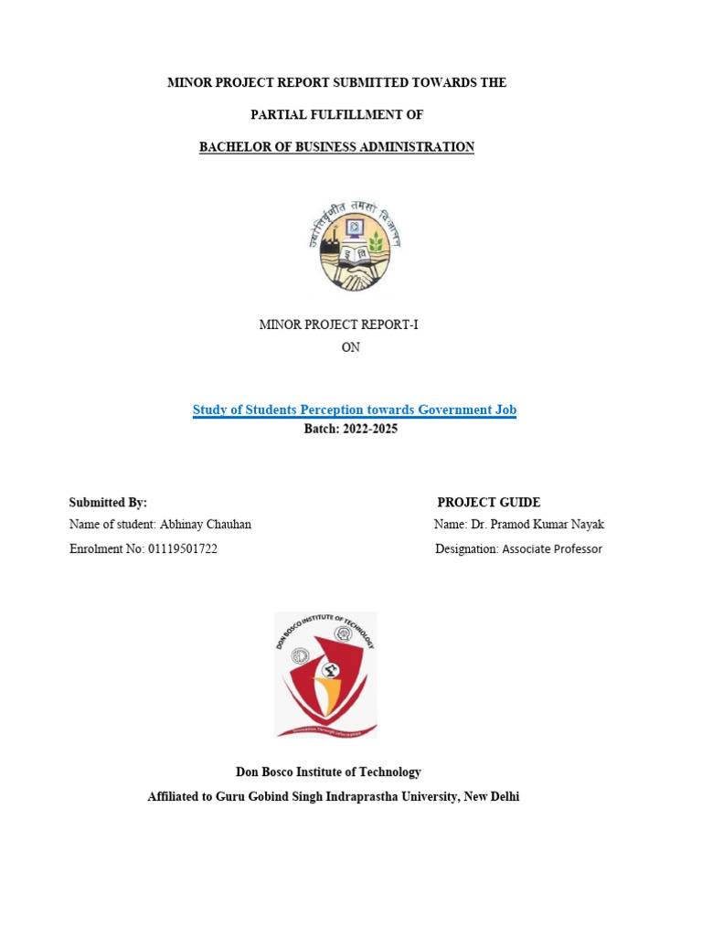 MPR Project Report | PDF | Employment | Civil Service